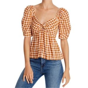 SAYLOR | Tops | Nwot Saylor Glenny Peplum Puff Sleeve Blouse | Poshmark